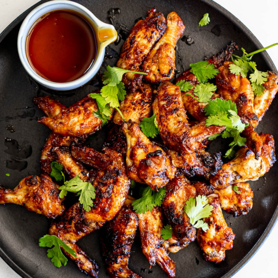 Miso Maple Glazed Chicken Wings - Simply Delicious