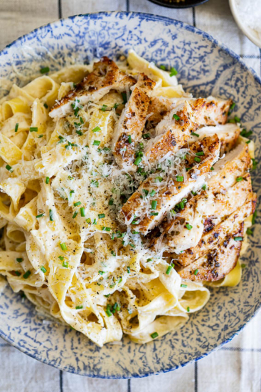 Easy Healthy Chicken Alfredo - Simply Delicious