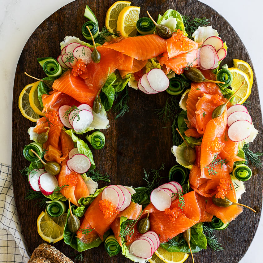 Smoked Salmon Salad Wreath - Simply Delicious