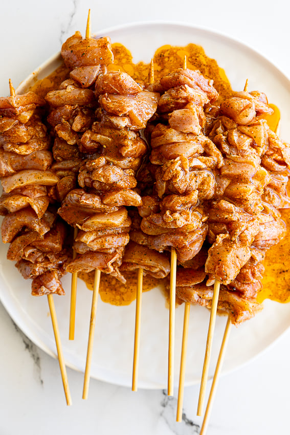 Garlic Parmesan Chicken Skewers - Simply Delicious