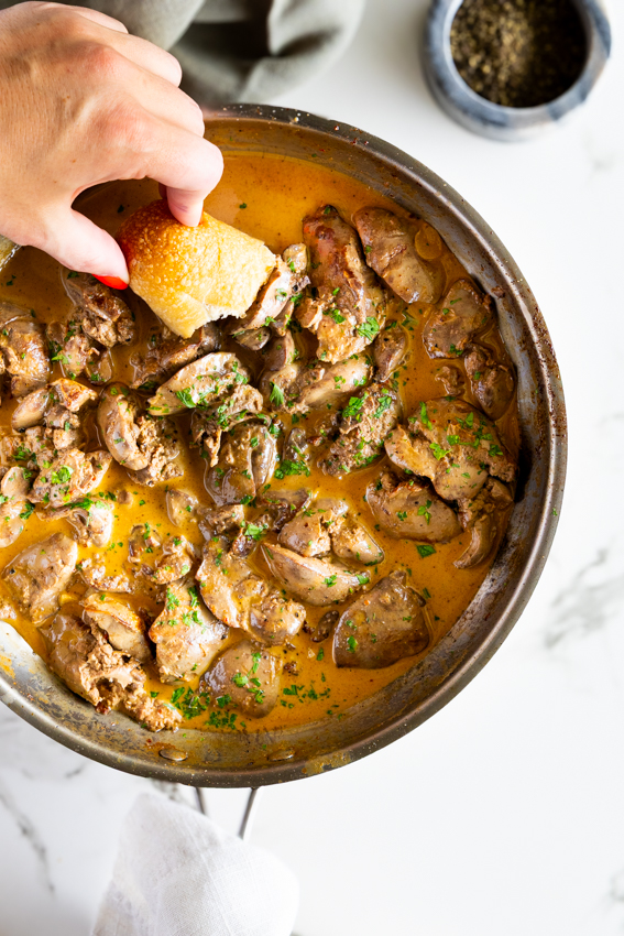 Creamy Chicken Livers - Simply Delicious