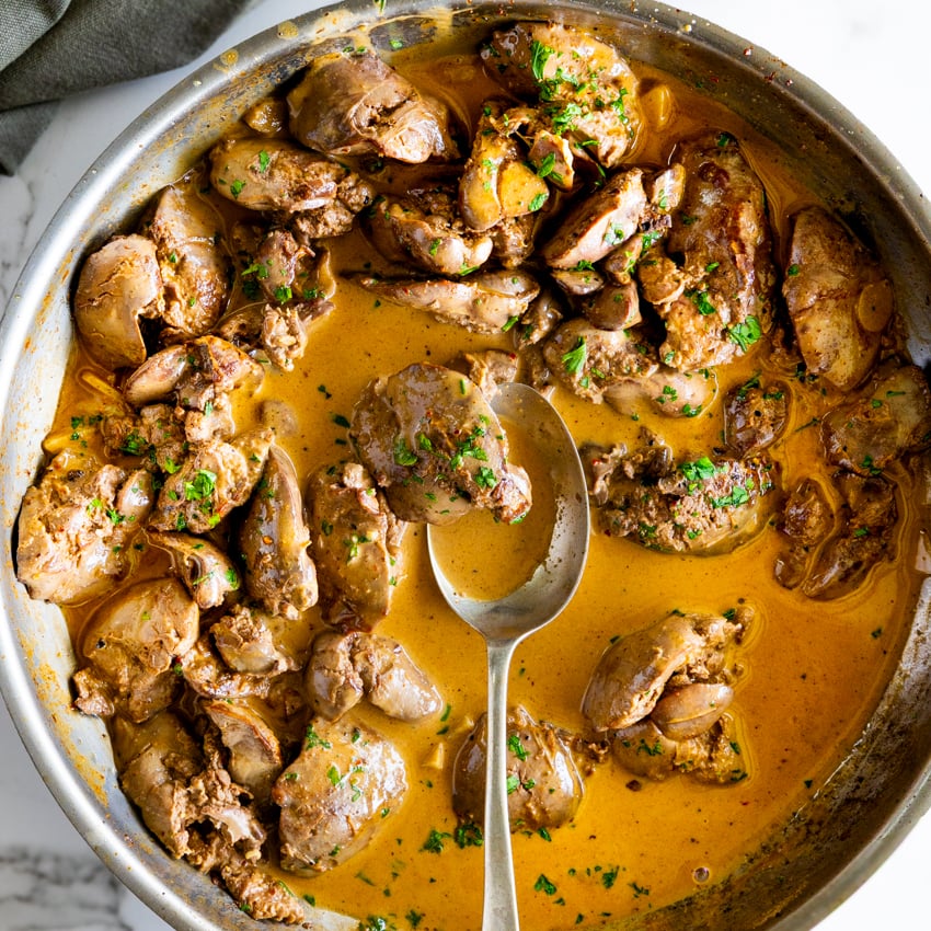 Creamy Chicken Livers - Simply Delicious